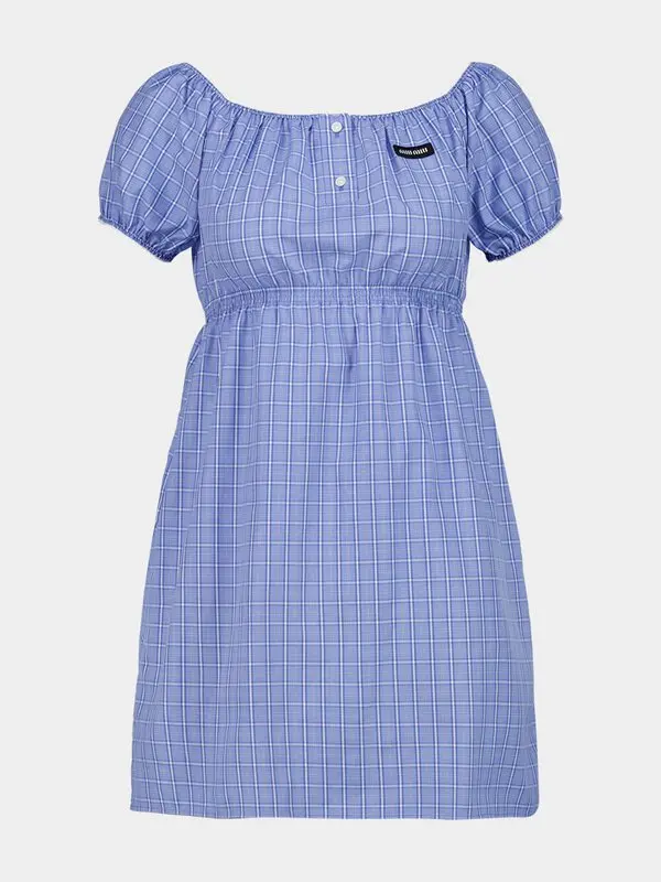 Miu Miu Cotton Mini Dress - Blue