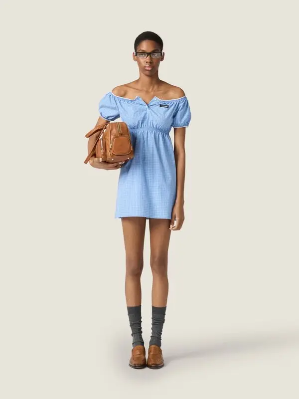 Miu Miu Cotton Mini Dress - Blue