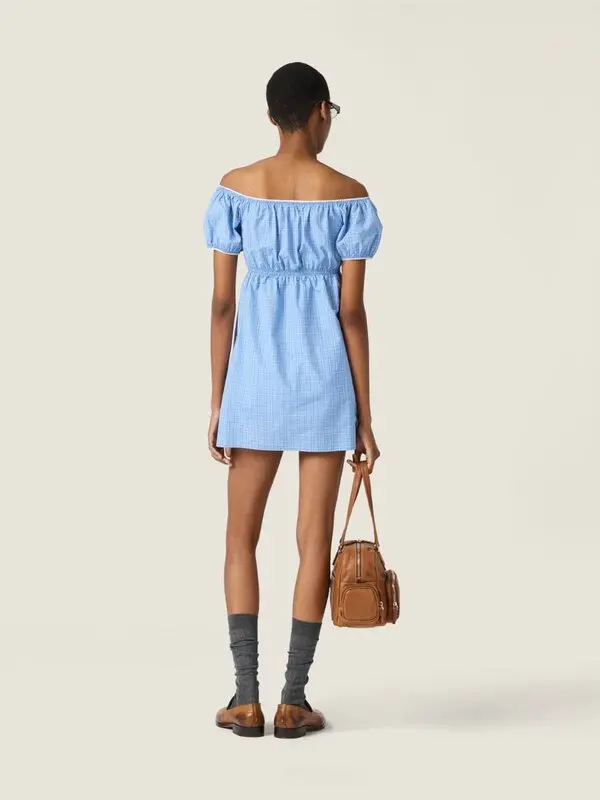 Miu Miu Cotton Mini Dress - Blue