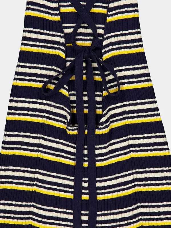 Miu Miu Striped Cotton Dress - Blue