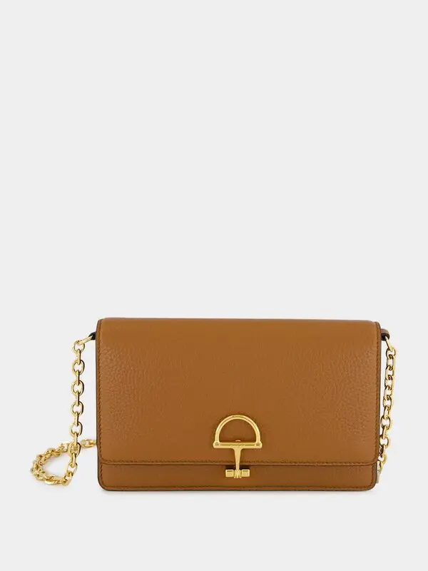 Gucci Calfskin Wallet With Removable Chain - Brown