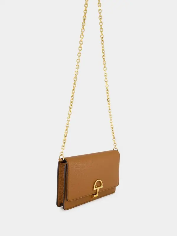 Gucci Calfskin Wallet With Removable Chain - Brown