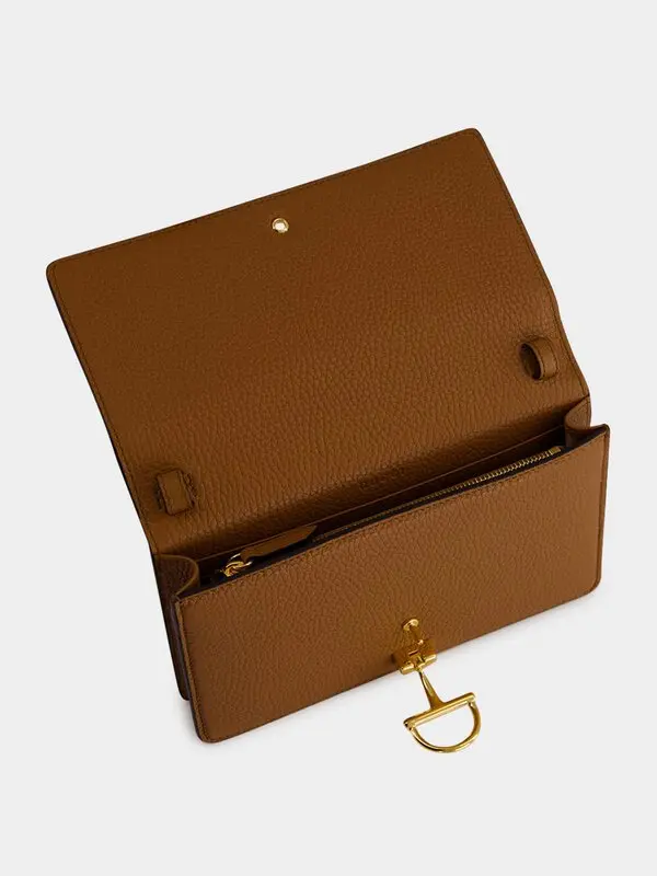 Gucci Calfskin Wallet With Removable Chain - Brown
