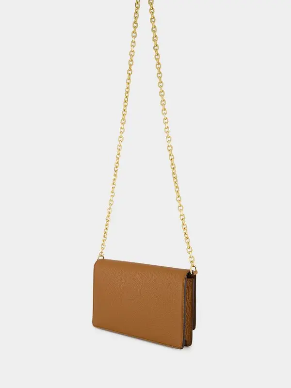 Gucci Calfskin Wallet With Removable Chain - Brown