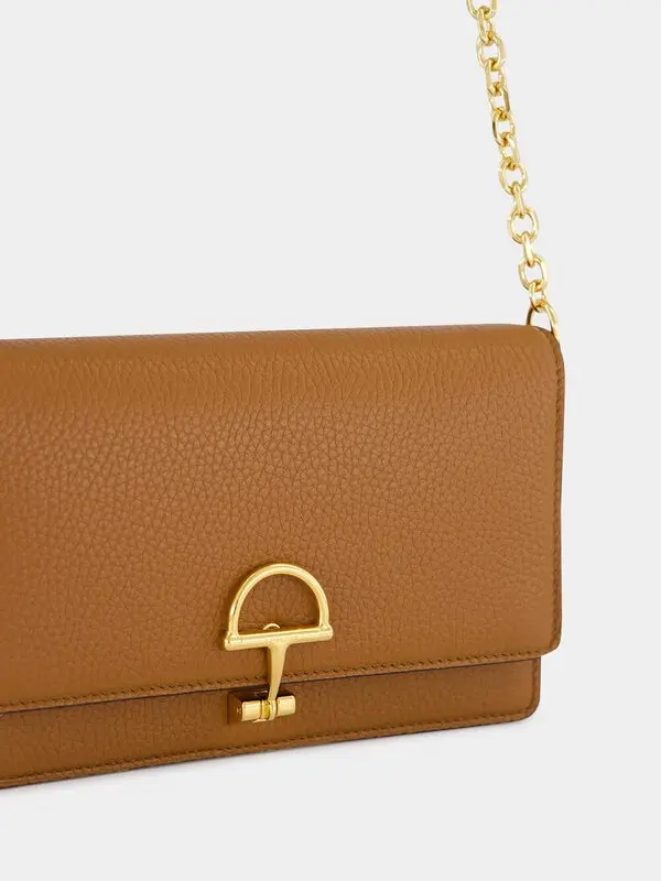Gucci Calfskin Wallet With Removable Chain - Brown