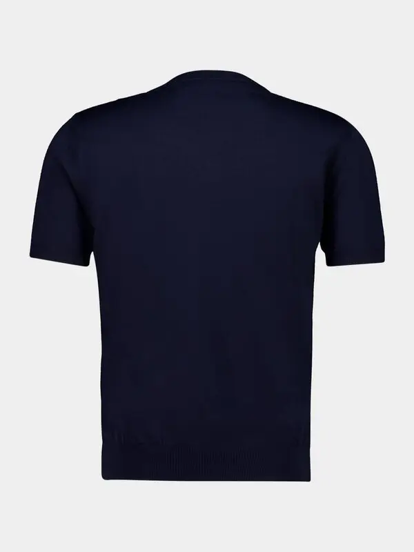 Valentino Garavani Navy Virgin Wool Knit T-shirt