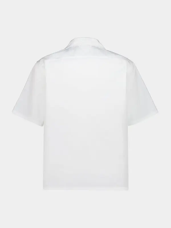 Prada White And Printed Cotton Bowling Shirt - Green