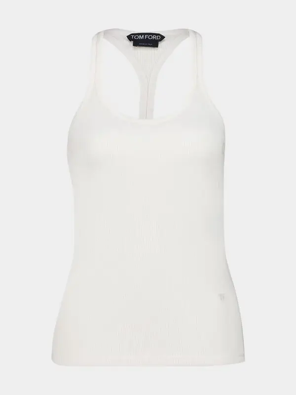 TOM FORD Ribbed Silk Tank Top - White