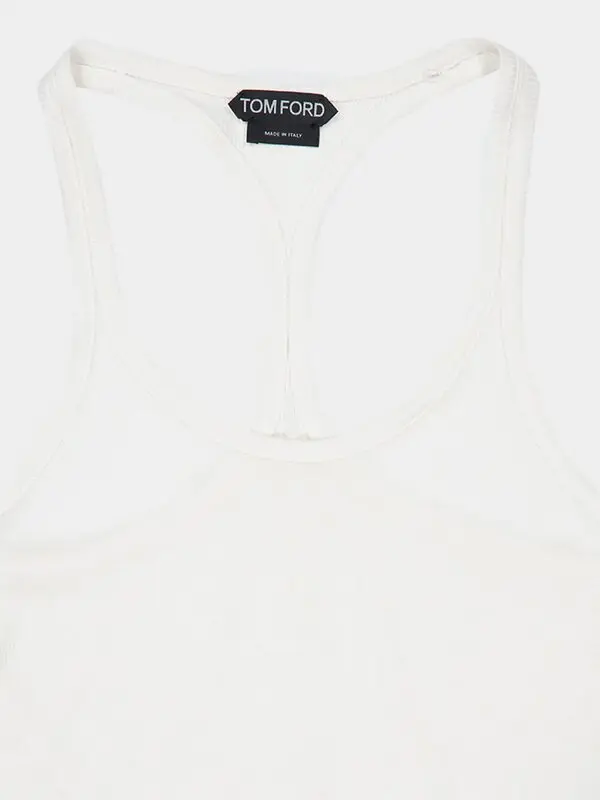 TOM FORD Ribbed Silk Tank Top - White