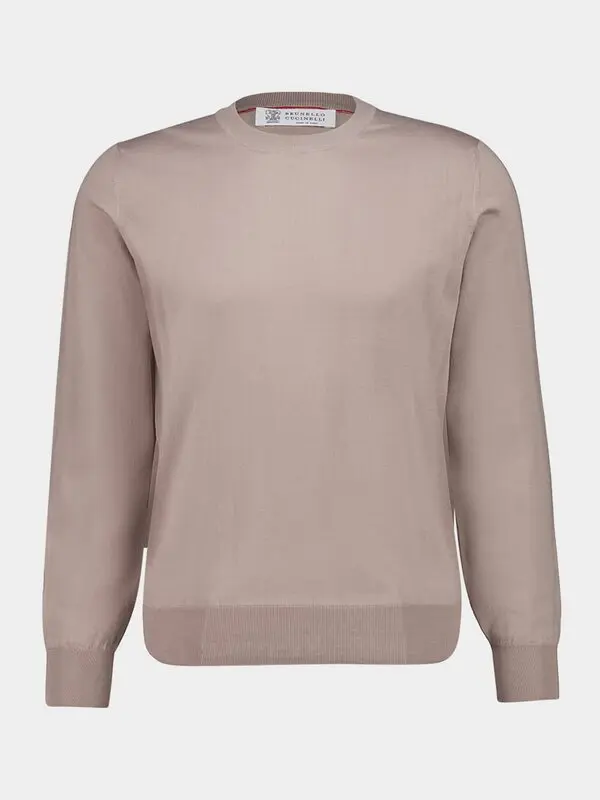Brunello Cucinelli Lightweight Cotton Crew Neck Sweater