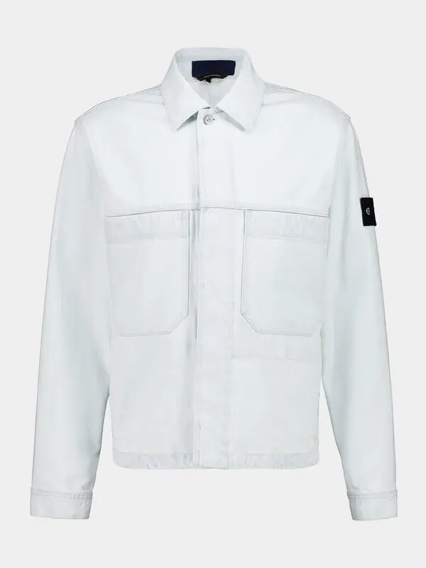 Stone Island Extra Bleach Cotton Biker Jacket