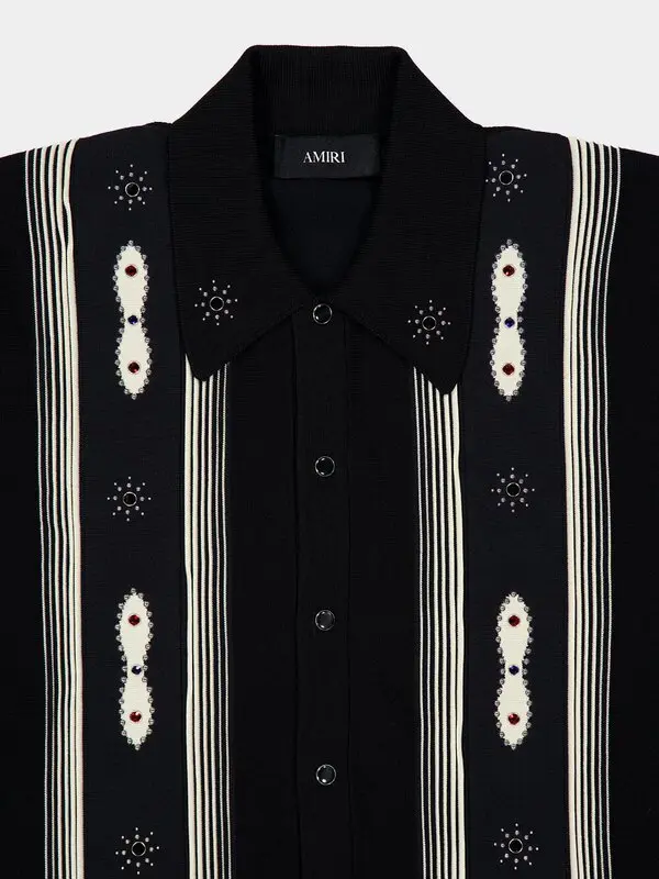 Amiri Stud Stripe Virgin Wool Shirt