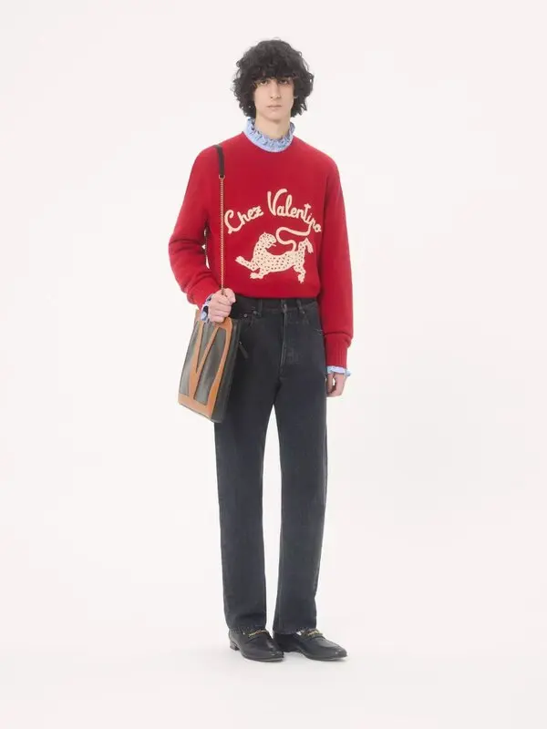 Valentino Garavani Wool Sweater With Chez And Panther Embroidery