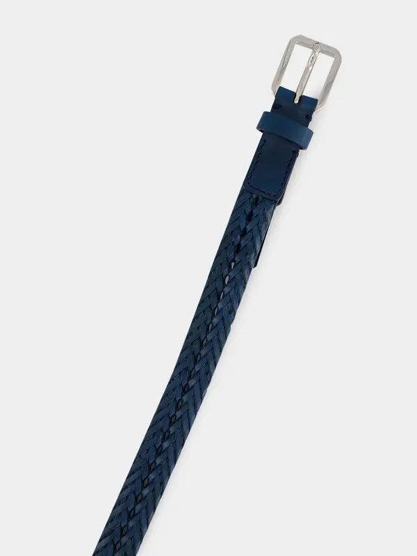 TOM FORD Braided Leather Belt - Blue