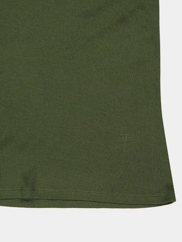 TOM FORD Ribbed Silk Tank Top - Green