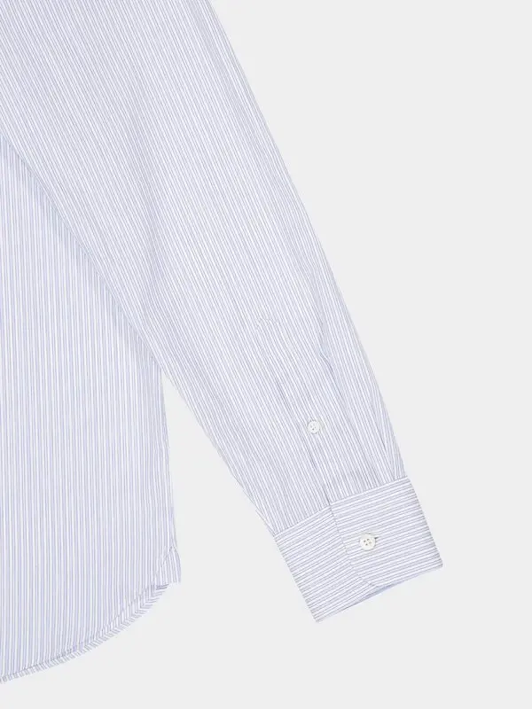 Prada Sky Cotton Shirt With Pearl Buttons