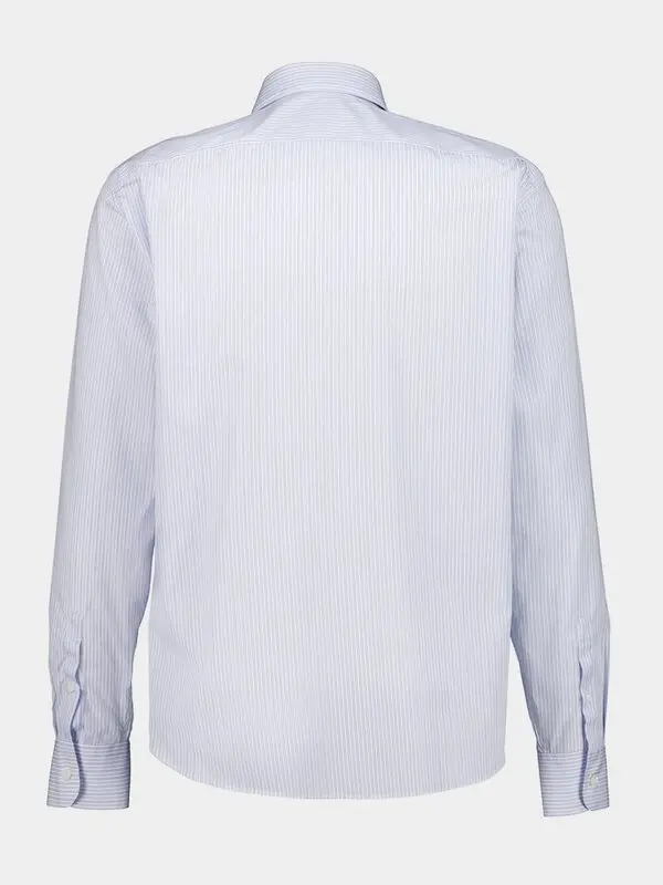 Prada Sky Cotton Shirt With Pearl Buttons