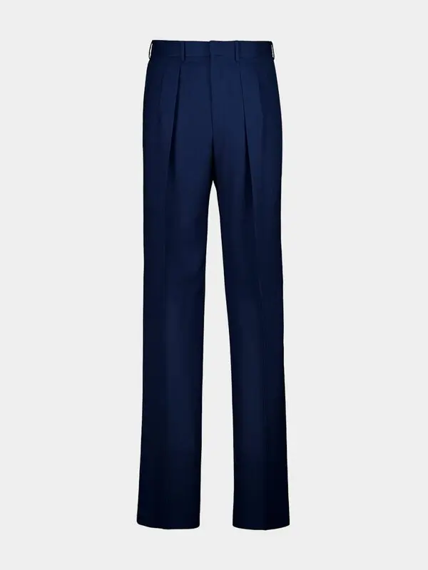 TOM FORD Wool Pleated Trousers - Blue