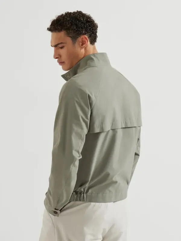 Brunello Cucinelli Techno Cotton Gabardine Jacket - Green