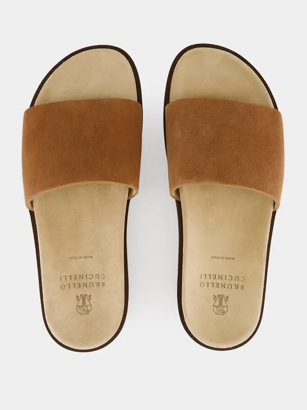 Brunello Cucinelli Leather Slide Slippers