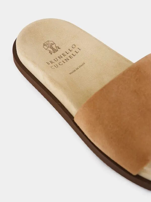 Brunello Cucinelli Leather Slide Slippers
