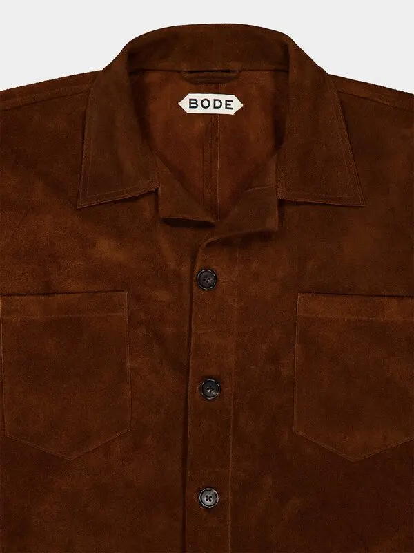 BODE Suede Overshirt - Brown