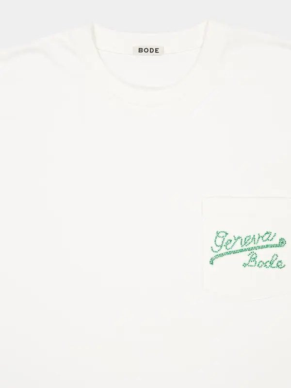 BODE Beaded Geneva Pocket T-shirt - Cream