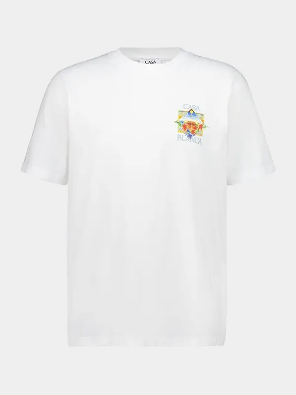Casablanca Flower Court Icon T-shirt - White