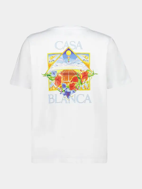 Casablanca Flower Court Icon T-shirt - White