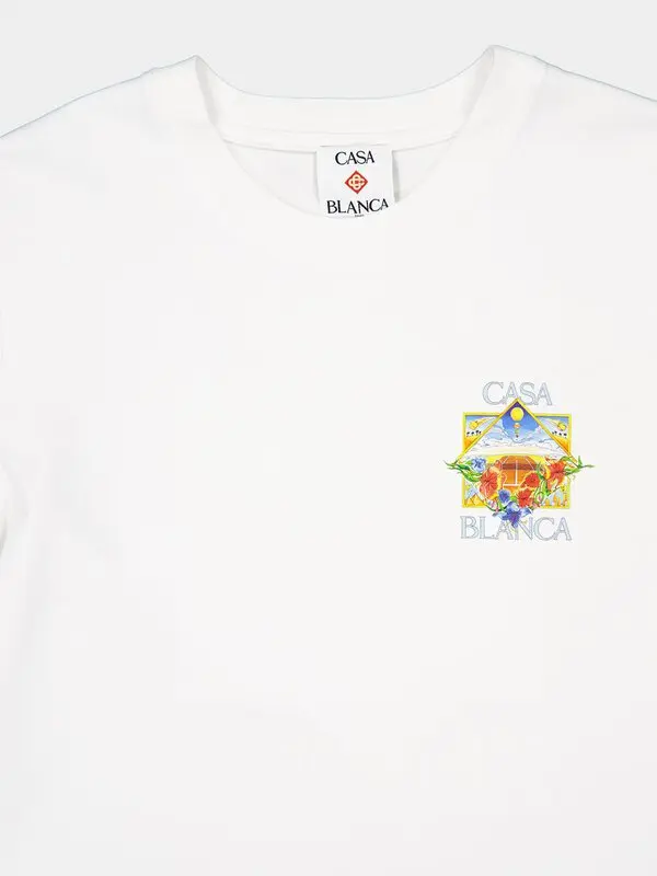 Casablanca Flower Court Icon T-shirt - White
