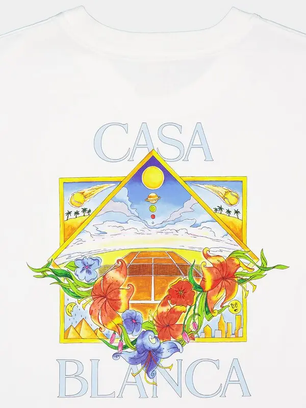 Casablanca Flower Court Icon T-shirt - White