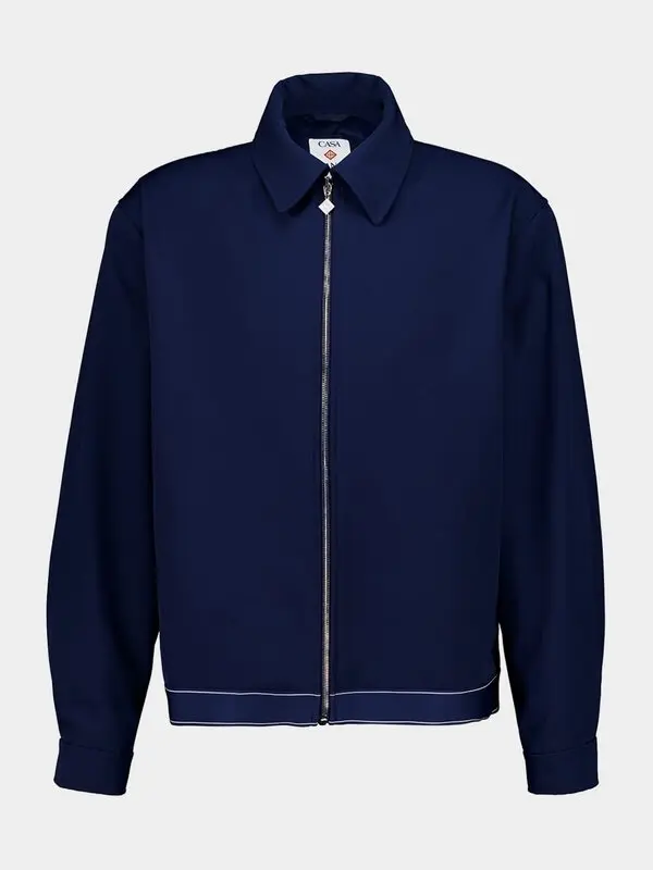 Casablanca Sports Jacket In Virgin Wool - Blue
