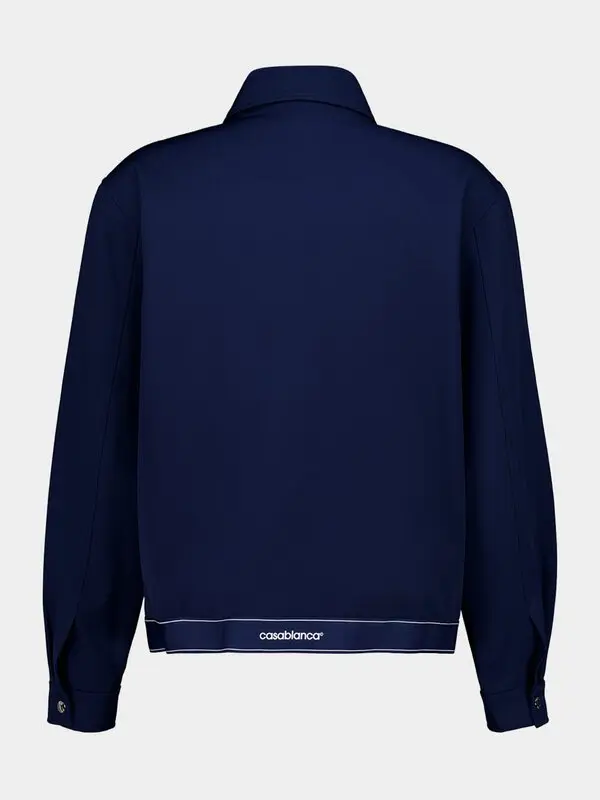 Casablanca Sports Jacket In Virgin Wool - Blue