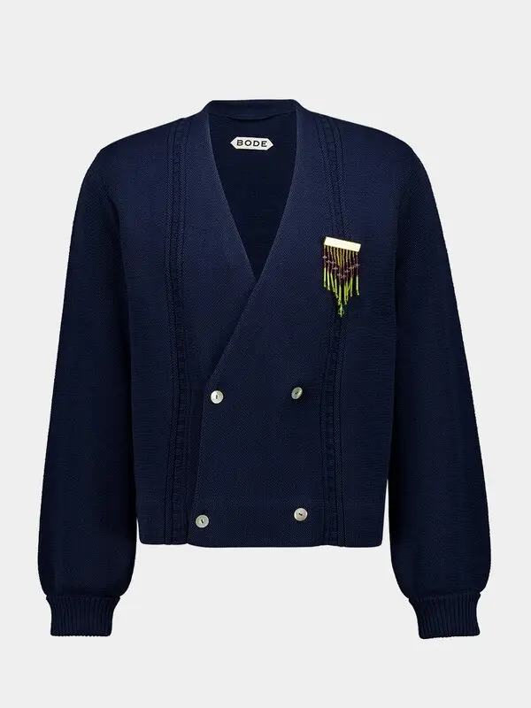 BODE Double-breasted Cardigan - Blue