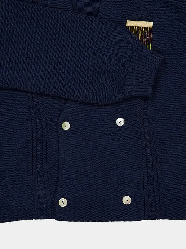 BODE Double-breasted Cardigan - Blue