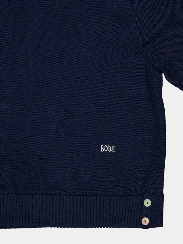 BODE Double-breasted Cardigan - Blue