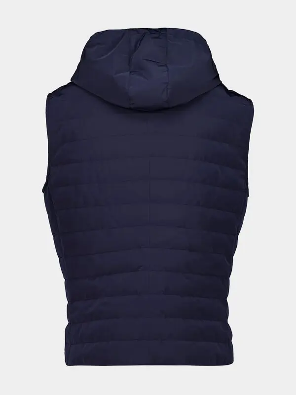 Brunello Cucinelli Padded Hooded Vest - Blue