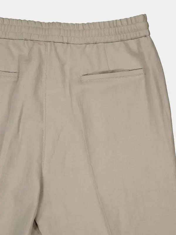 Brunello Cucinelli Linen And Cotton Drawstring Trousers - Green