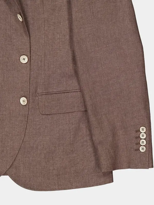 Brunello Cucinelli Nut Délavé Linen Deconstructed Blazer