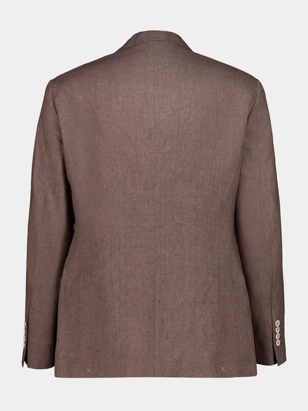 Brunello Cucinelli Nut Délavé Linen Deconstructed Blazer - Brown