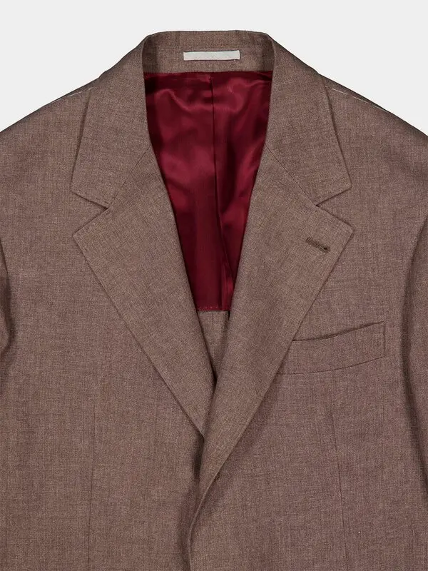 Brunello Cucinelli Nut Délavé Linen Deconstructed Blazer - Brown