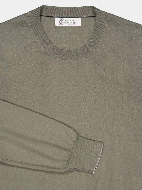Brunello Cucinelli Lightweight Cotton Crewneck Sweater - Green