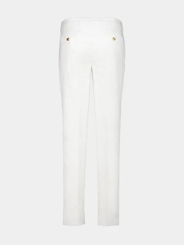 Brunello Cucinelli Italian Fit Cotton Trousers - White