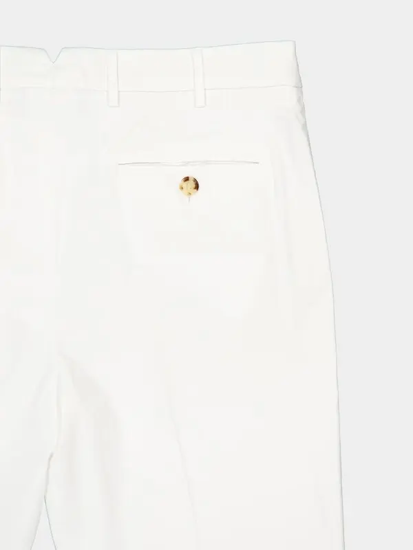 Brunello Cucinelli Italian Fit Cotton Trousers - White