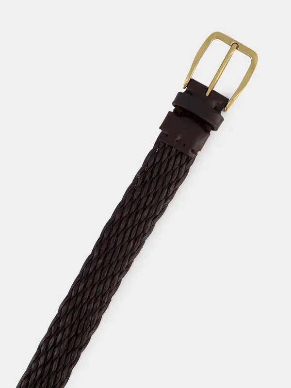 Brunello Cucinelli Braided Calfskin Belt
