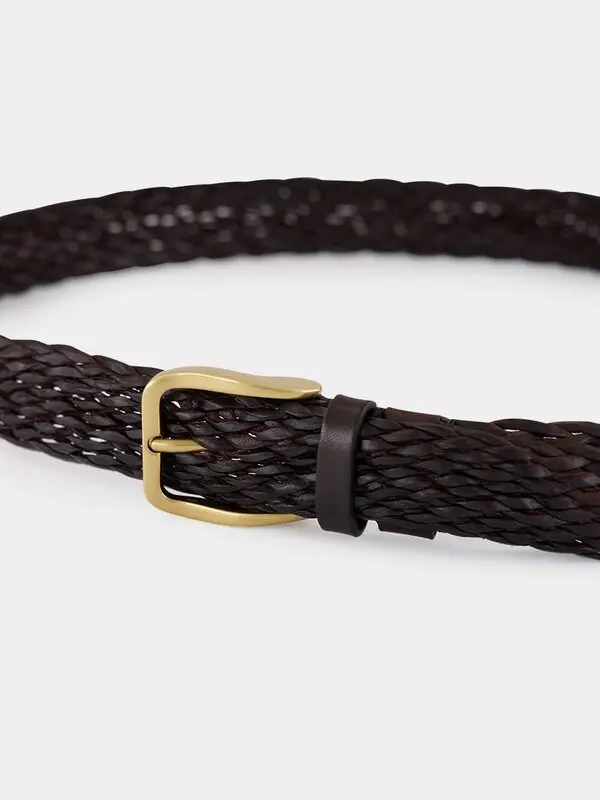 Brunello Cucinelli Braided Calfskin Belt