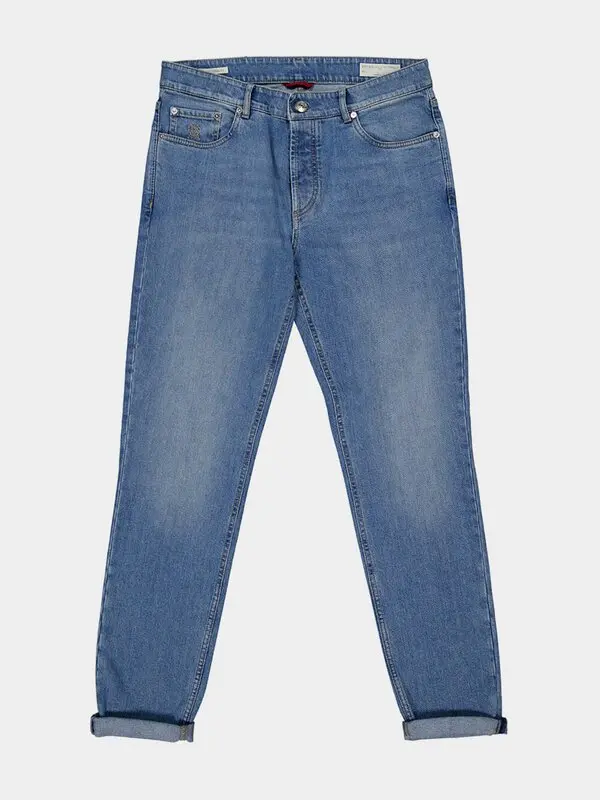 Brunello Cucinelli Light Denim Traditional Fit Jeans - Blue