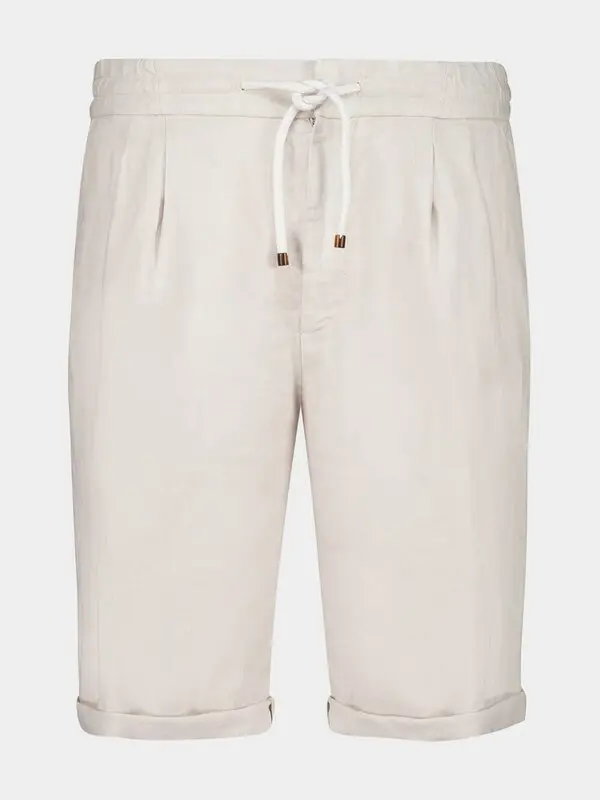 Brunello Cucinelli Jute Linen Gabardine Bermuda Shorts