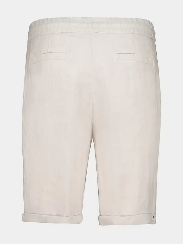 Brunello Cucinelli Jute Linen Gabardine Bermuda Shorts