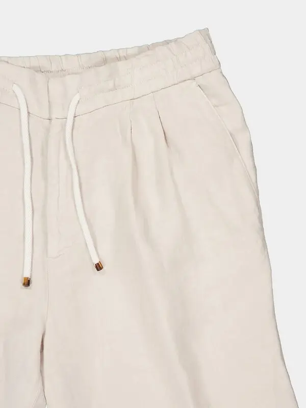 Brunello Cucinelli Jute Linen Gabardine Bermuda Shorts